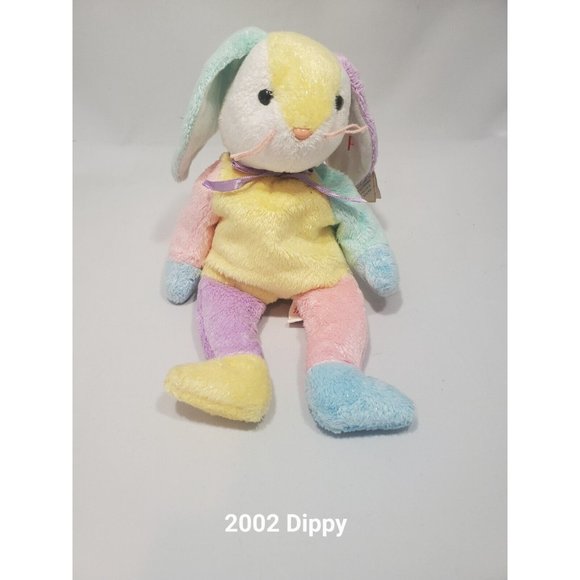 Ty | Toys | Vintage 202 Ty Beanie Baby Dippy The Bunny Rabbit Stuffed ...